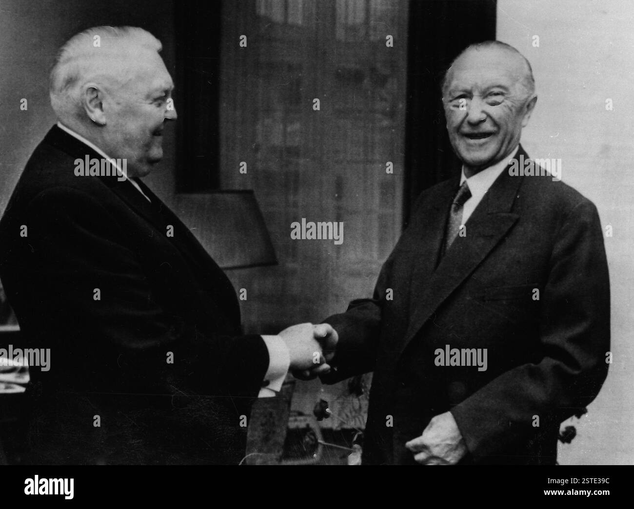 German ex-Chancellor Konrad Adenauer and his successor Chancellor ...