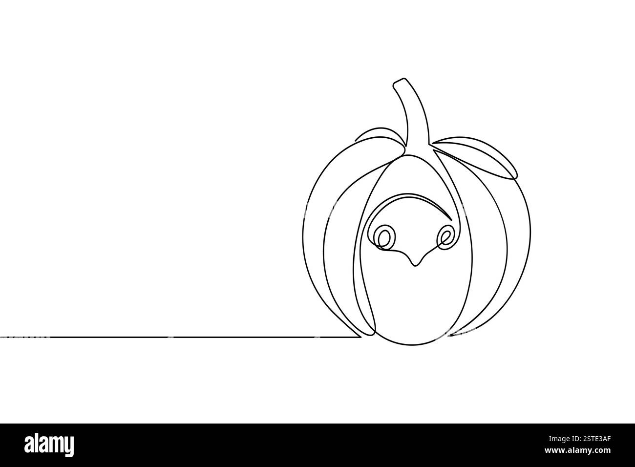 Pumpkin continuous one line drawing and minimalist style isolate ...