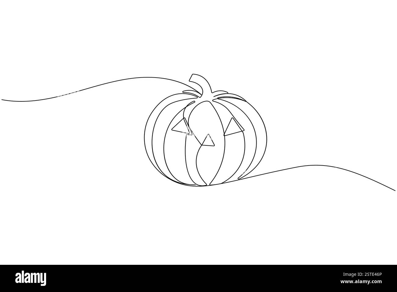 Pumpkin continuous one line drawing and minimalist style isolate ...
