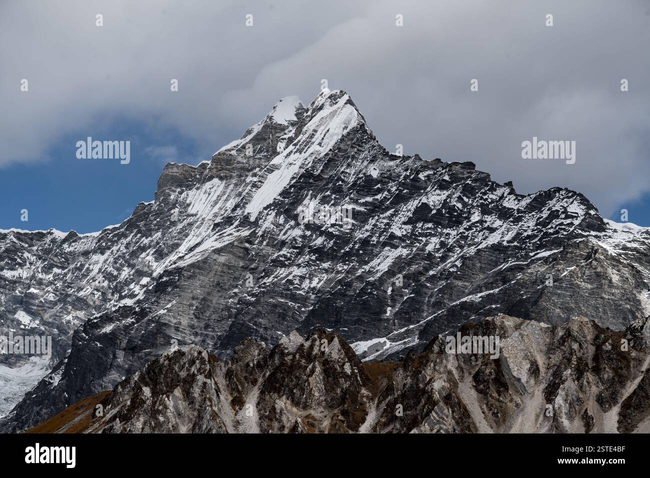 Beautiful Himalayan Range with Yala Peak Mountain View from Tsergo Ri ...