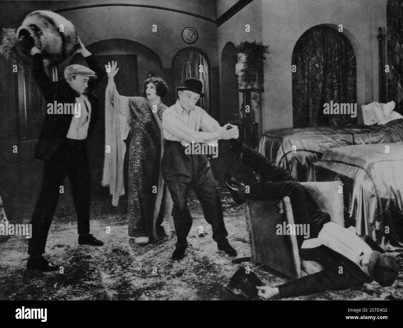 American actor Larry Semon in a silent movie scene, USA 1920s Stock ...