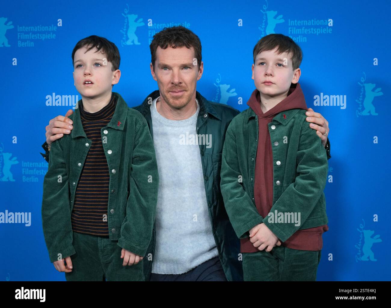 Berlin, Germany. 18th Feb, 2025. Actors Benedict Cumberbatch (M) and ...