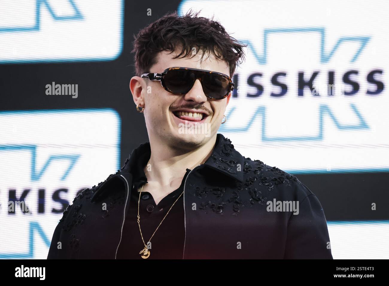 Federico Olivieri aka Olly arrives at Radio Kiss Truck in Sanremo Stock ...