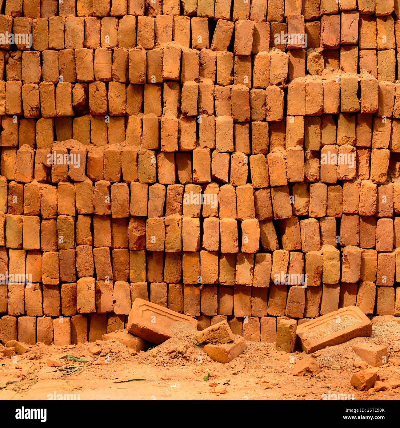 Stack of bricks on a construction site Stock Photo - Alamy
