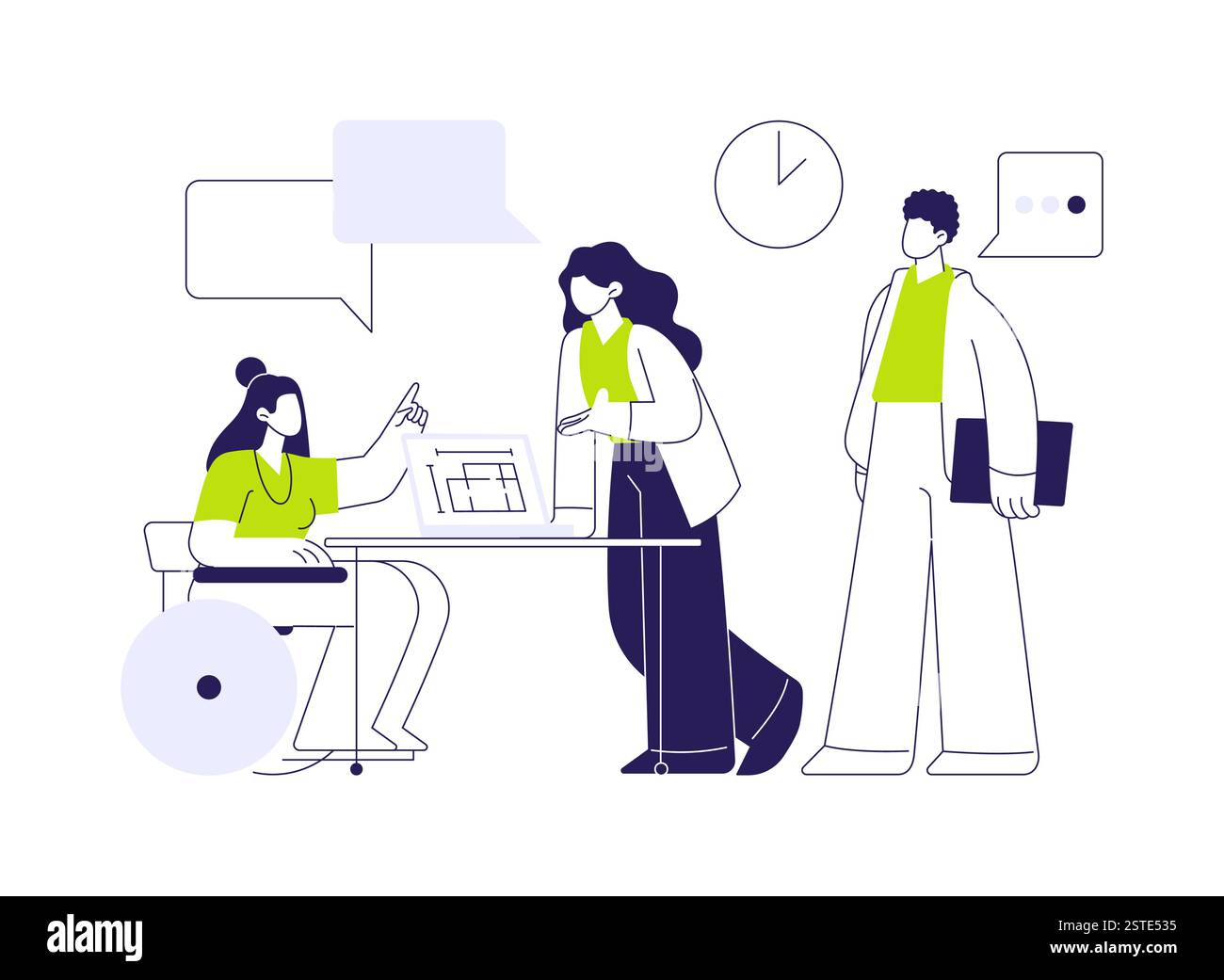 Inclusion at a workplace abstract concept vector illustration Stock ...