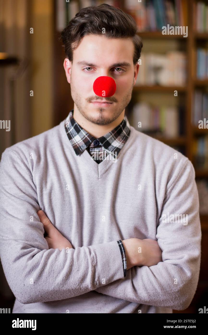 Person with red nose hi-res stock photography and images - Alamy