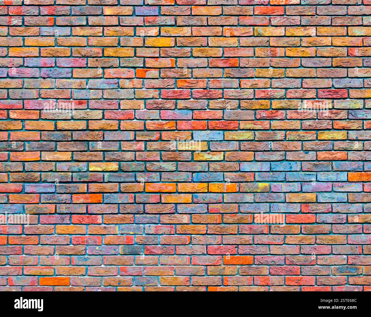 Colorful brick wall texture Stock Photo - Alamy