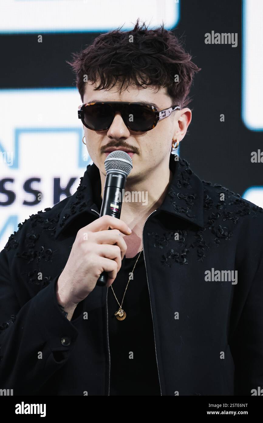 February 14, 2025: Olly is seen arriving at the Radio Kiss Truck on ...