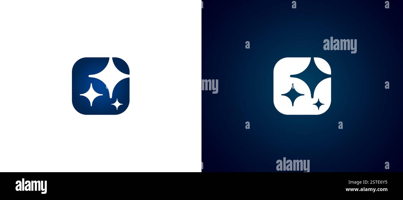 Futuristic square AI mobile app logo in gradient colors. Abstract tech ...