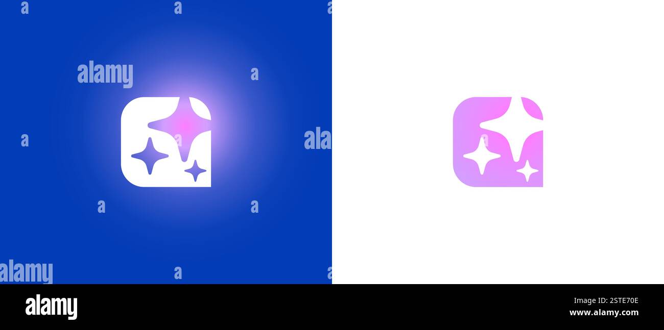 Modern AI logo icon with gradient colors and abstract lines. Futuristic ...