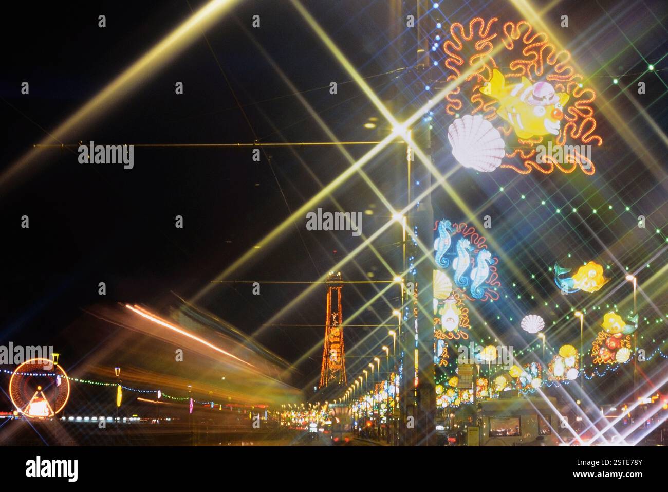 The annual Blackpool illuminations, lights along the Golden Mile ...