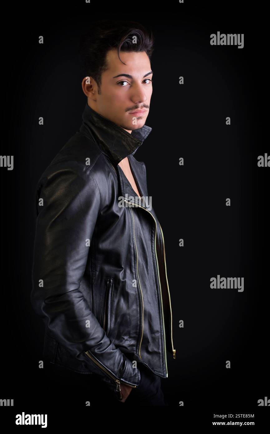 Leather jacket for men hi-res stock photography and images - Alamy