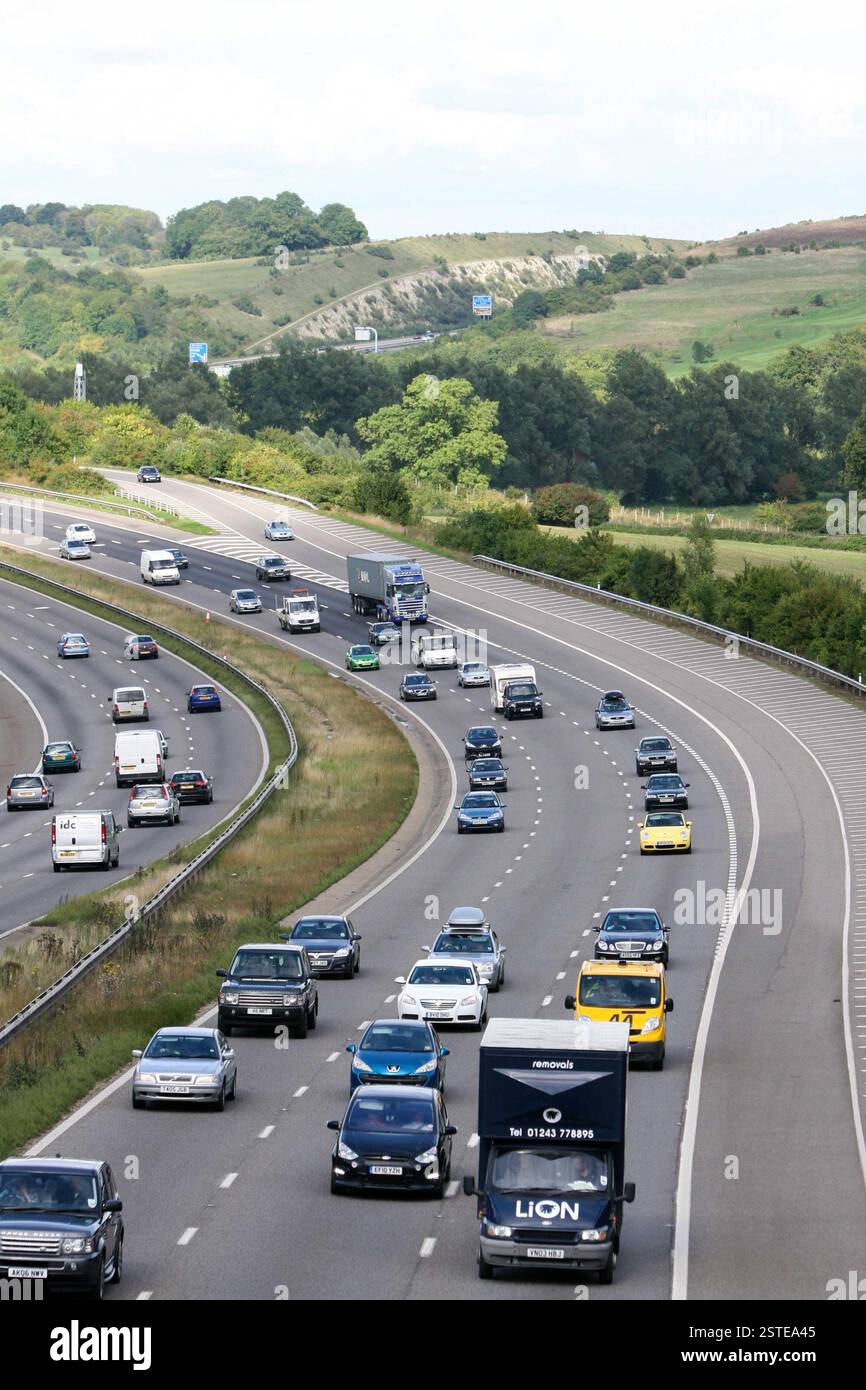 Traffic on the M3 at Shawford Winchester Hampshire in 2010 Stock Photo ...