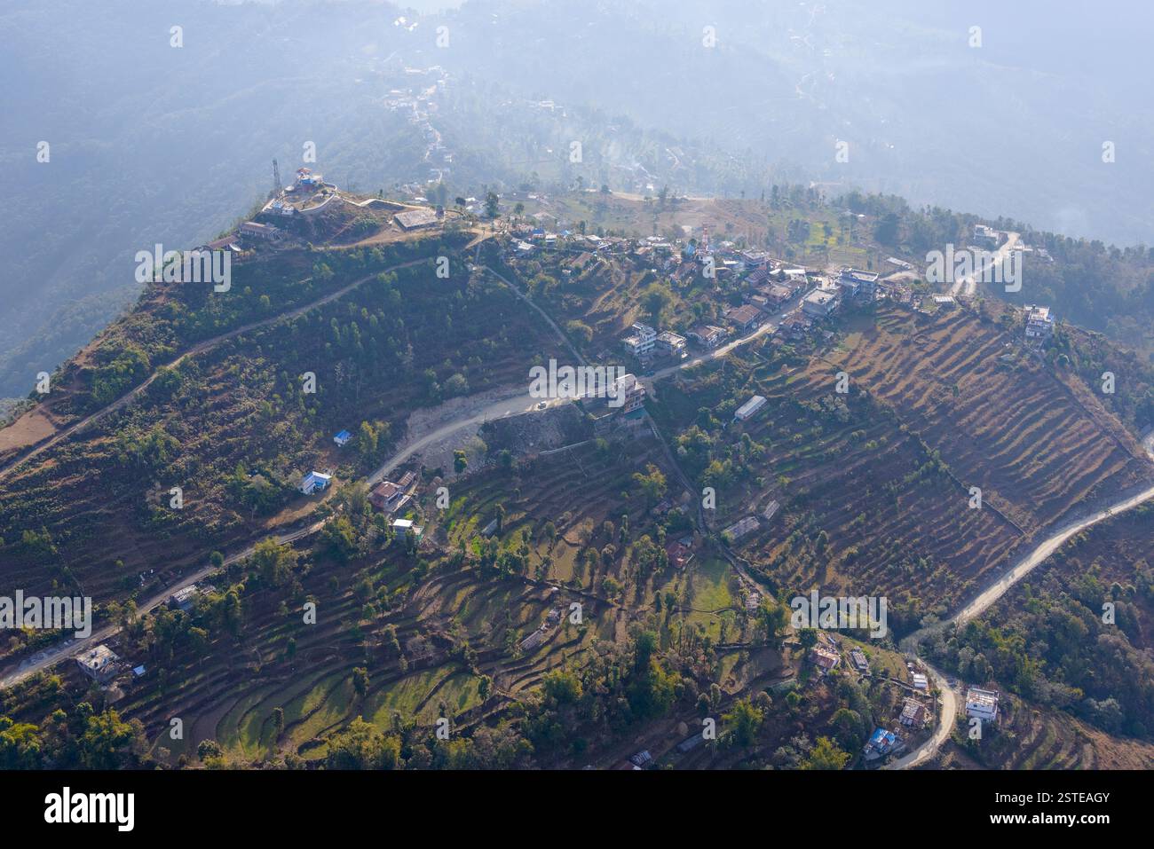 Aerial view of Sarangkot in Nepal Stock Photo - Alamy