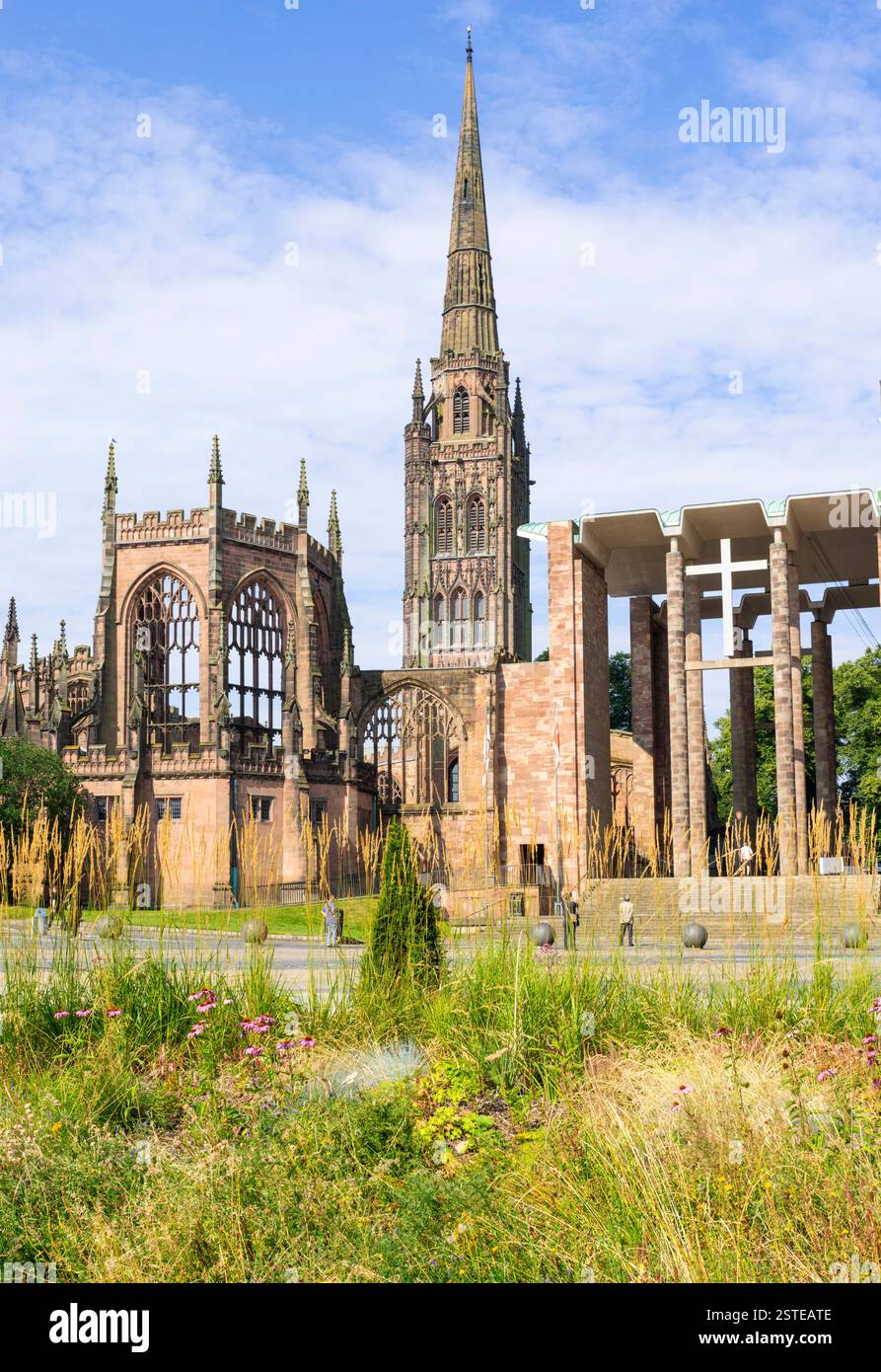 Coventry cathedral old bombed ruined cathedral west midlands England GB UK Europe Stock Photo ...