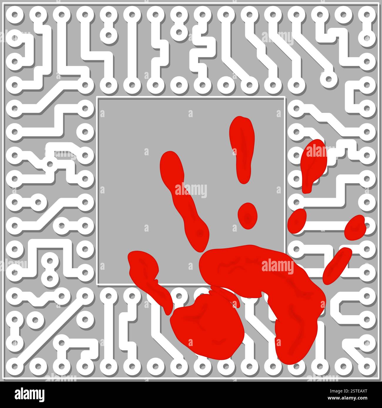 Personal identification by handprints. Computer technology concept ...