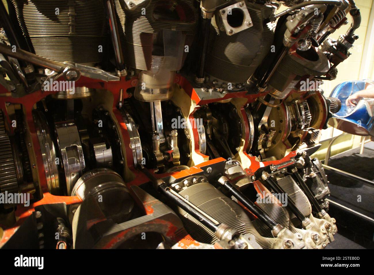 Boston: Aircraft radial engine. Cutaway view showing the internal ...