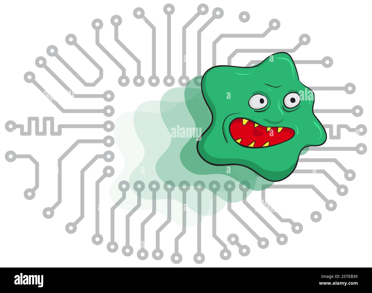Dangerous computer virus has infected the electronics Stock Photo - Alamy