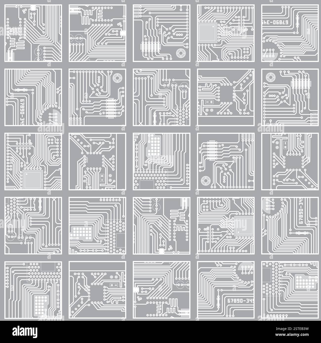 Seamless electronic pattern. Computer circuit board technology ...