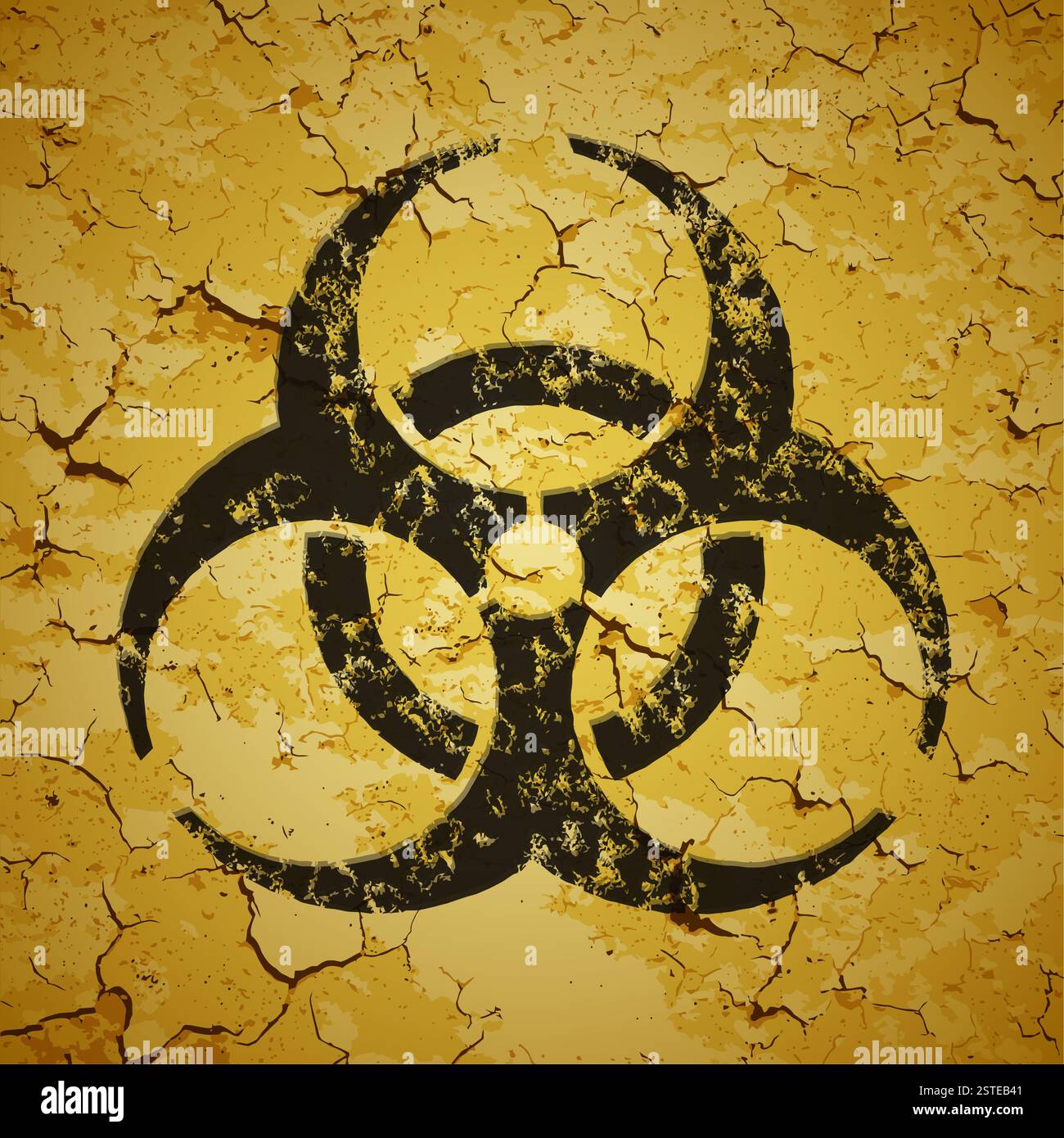 Black emblem painted on grunge wall - biohazard logo Stock Photo - Alamy
