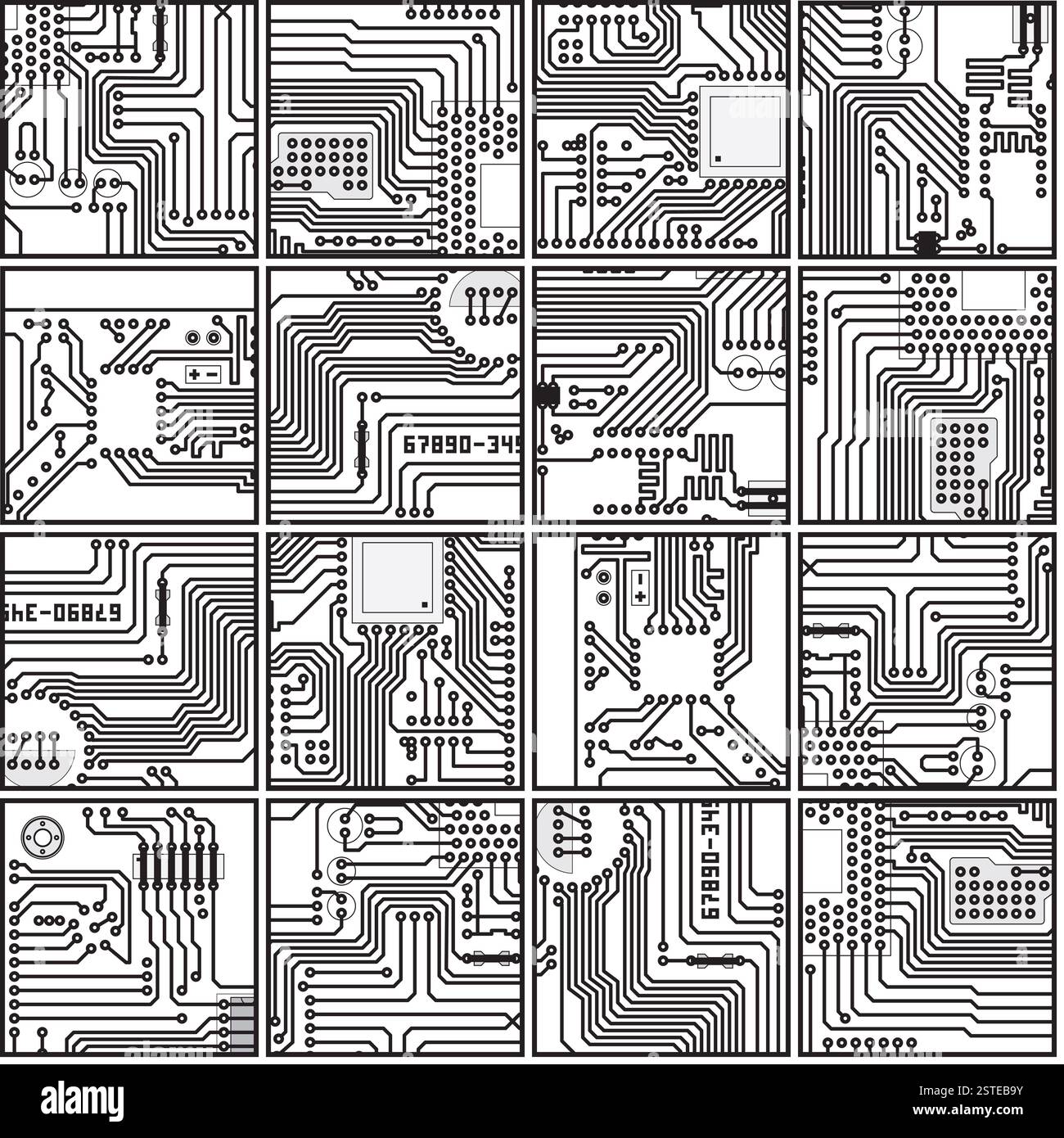 Abstract computer electronics circuit board pattern - seamless texture ...