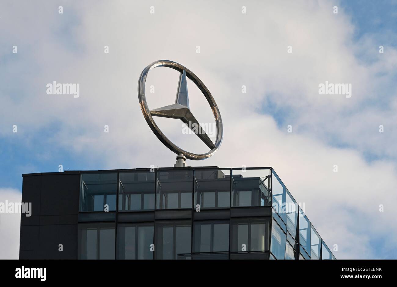 BERLIN - JAN 08: Classic symbol of Mercedes-Benz company in Berlin on ...