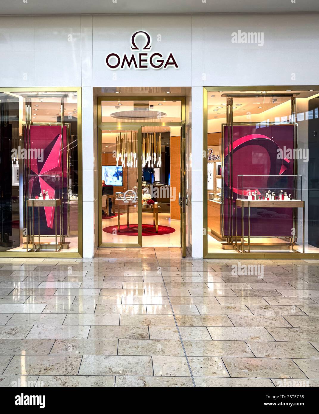 Omega branded watch store at Mellenia Mall, Florida, USA Stock Photo ...