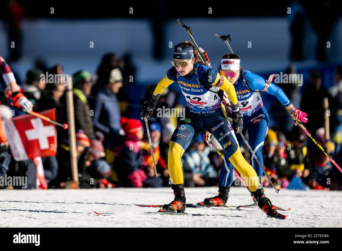 Ella Halvarsson of, Sweden. , . competes in women's 15 km individual ...