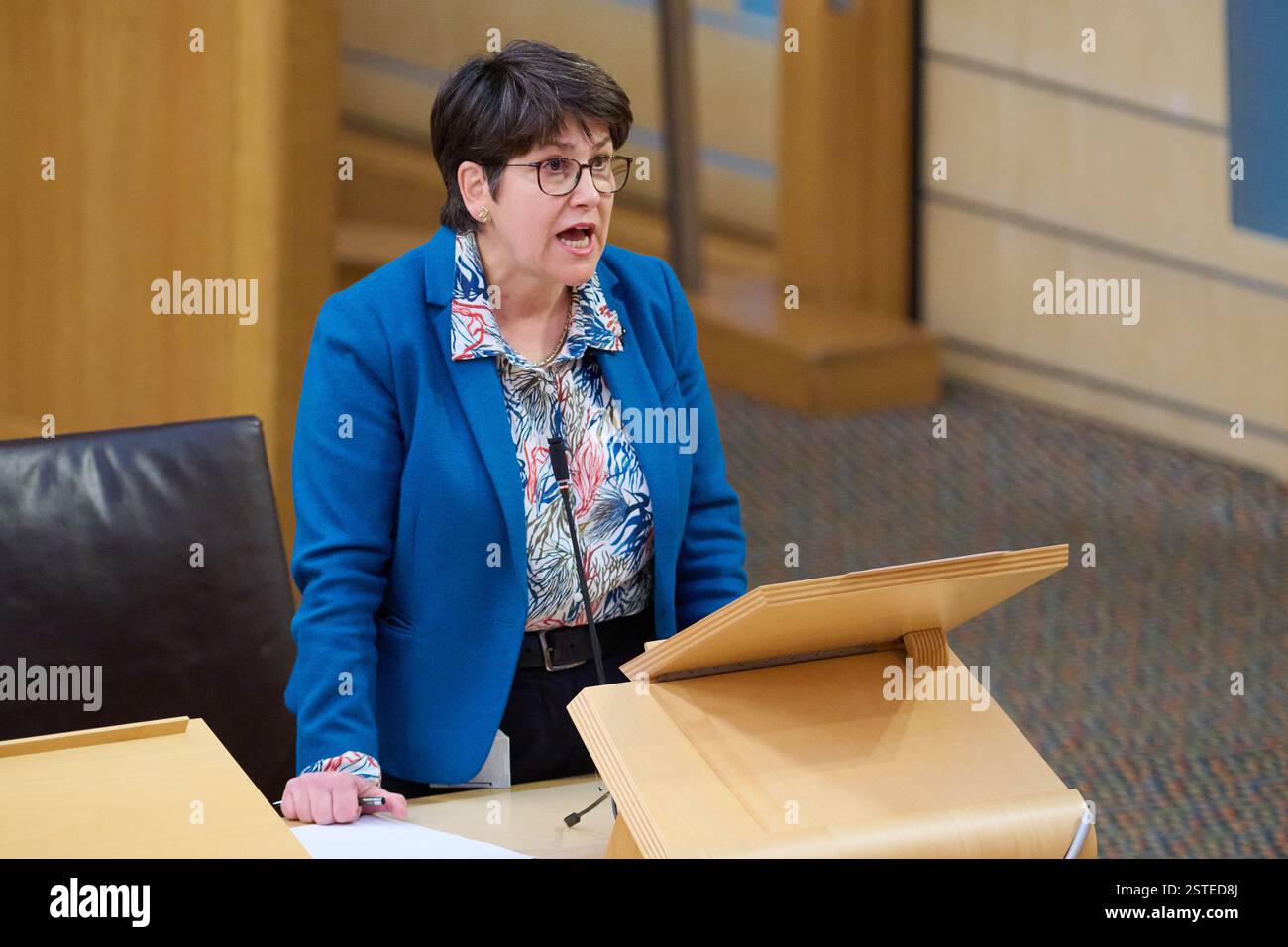 Edinburgh Scotland, UK 18 February 2025. Tess White MSP at the Scottish ...