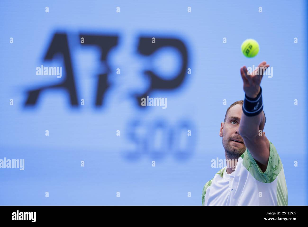 Doha, Qatar. 18th Feb, 2025. Roman Safiullin of Russia during the 2025 ...
