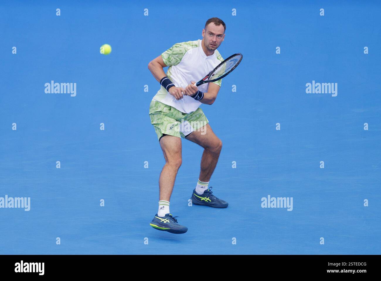 Doha, Qatar. 18th Feb, 2025. Roman Safiullin of Russia during the 2025 ...