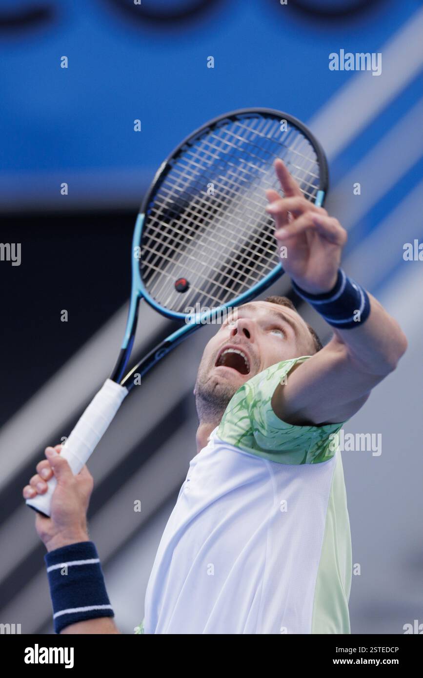 Doha, Qatar. 18th Feb, 2025. Roman Safiullin of Russia during the 2025 ...