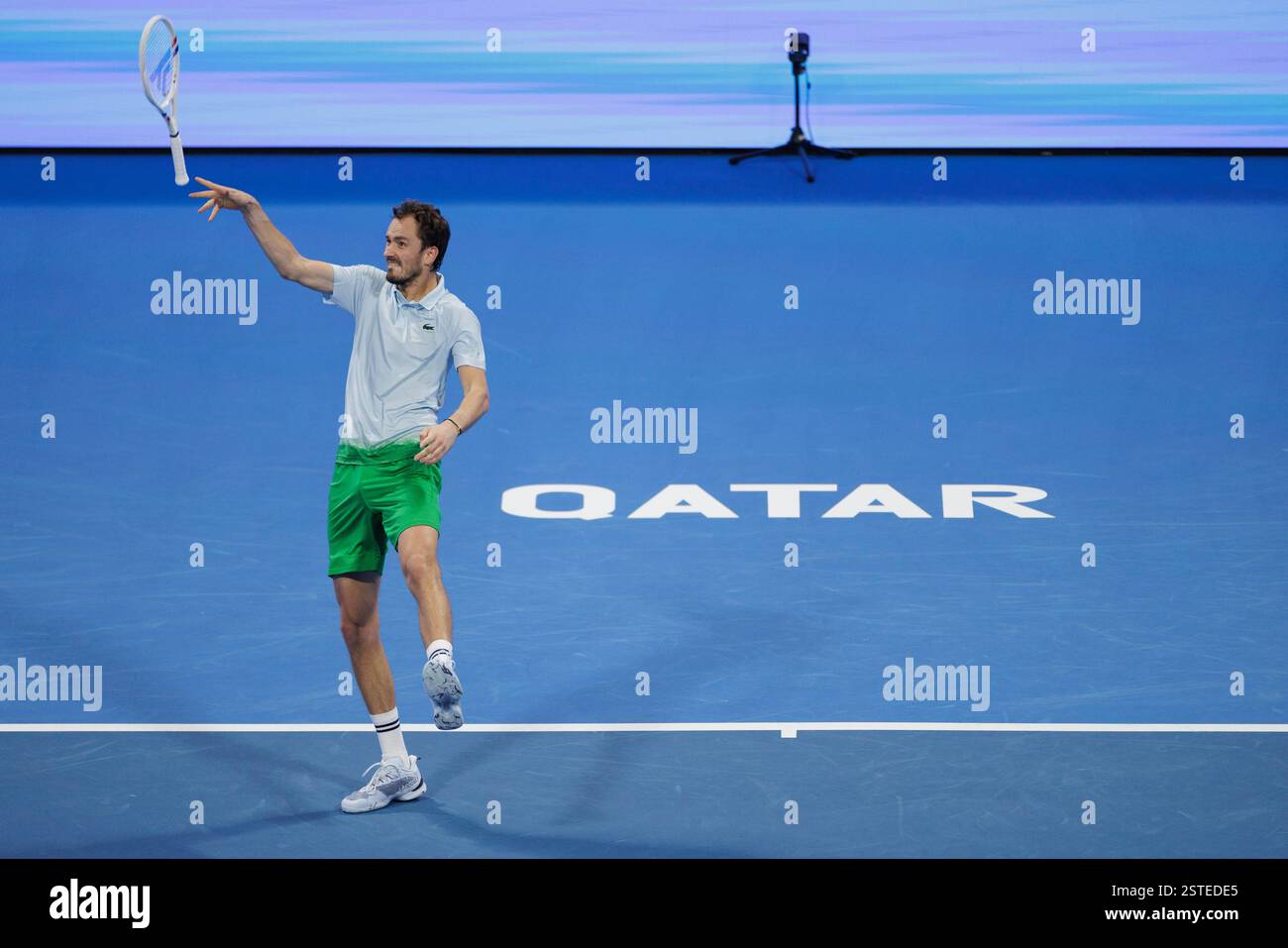 Doha, Qatar. 18th Feb, 2025. Daniil Medvedev of Russia during the 2025 ...
