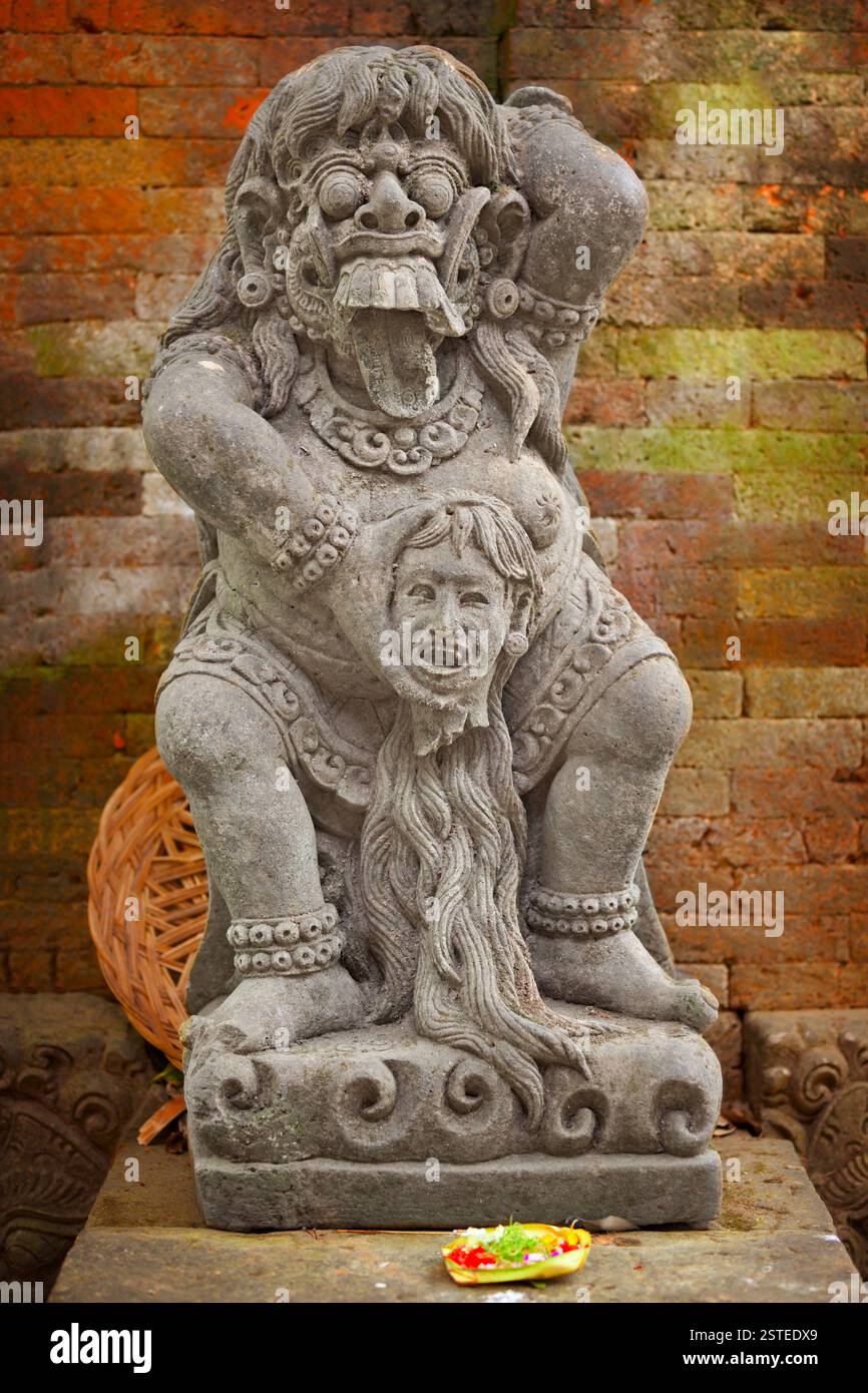 Vintage statue of the deity child-eating Rangda. Indonesia, Bali Stock ...
