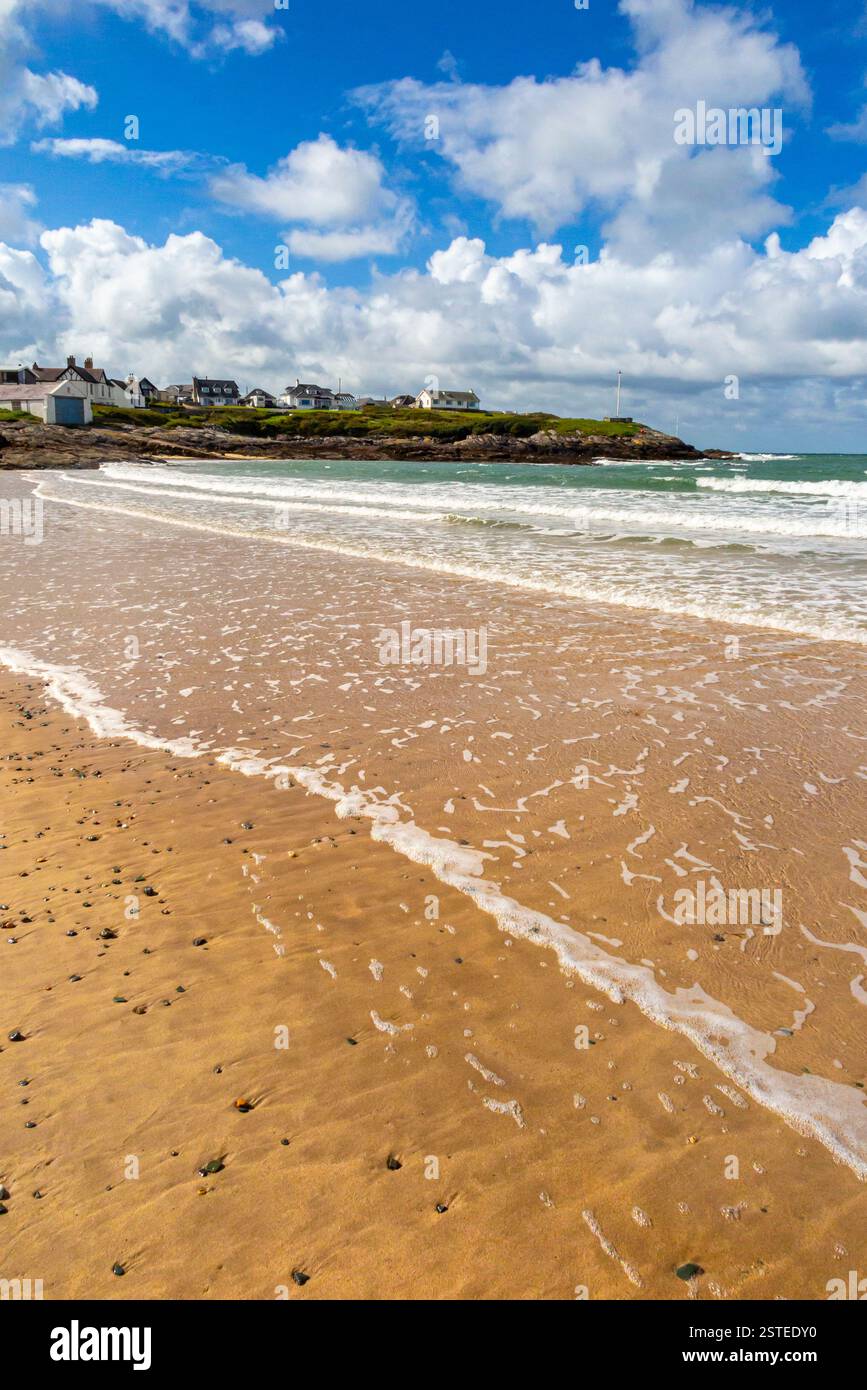 Beach at Trearddur Bay a coastal village resort south of Holyhead on ...