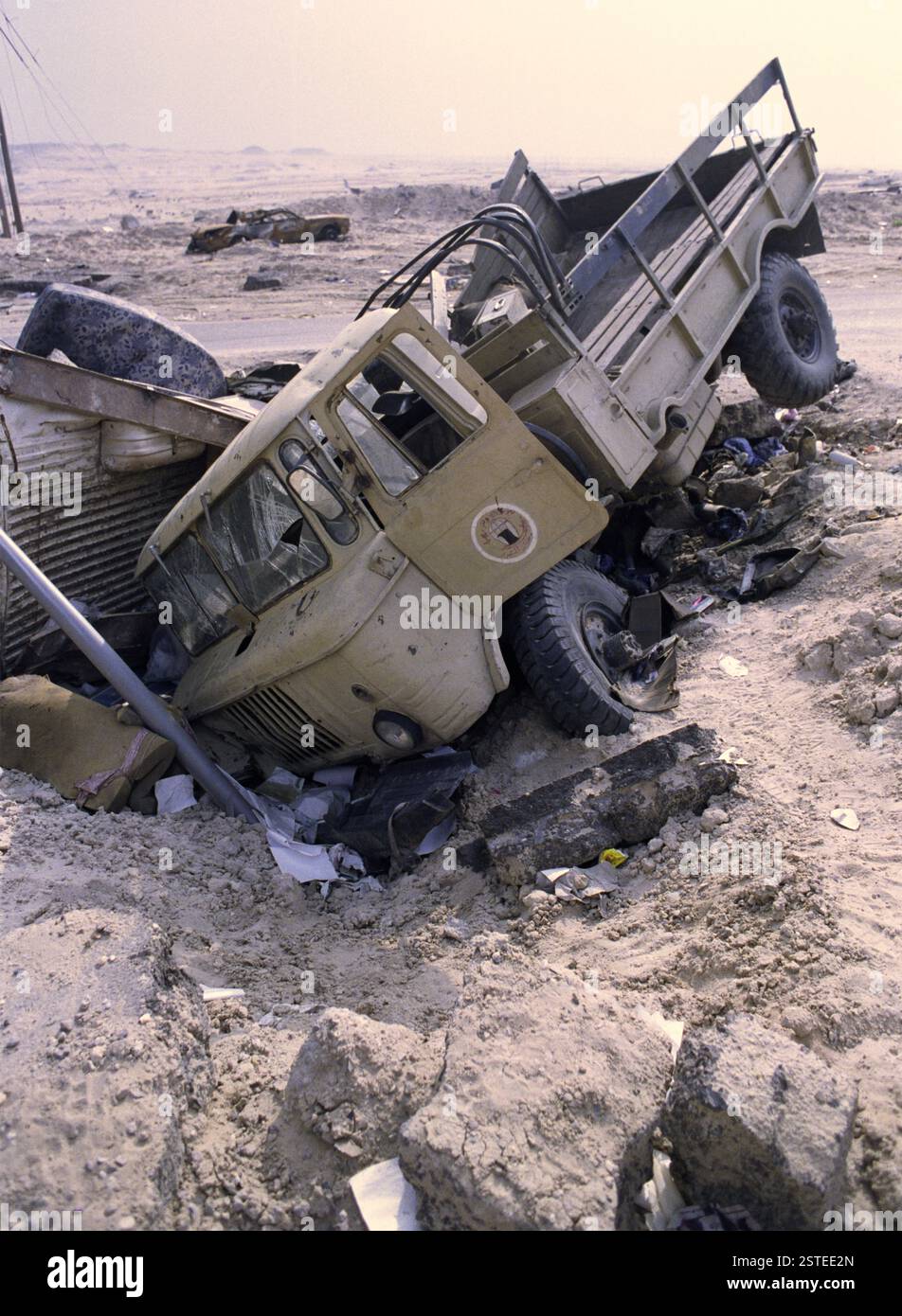 First Gulf War: 1st April 1991 An abandoned GAZ-66 Iraqi Army truck ...