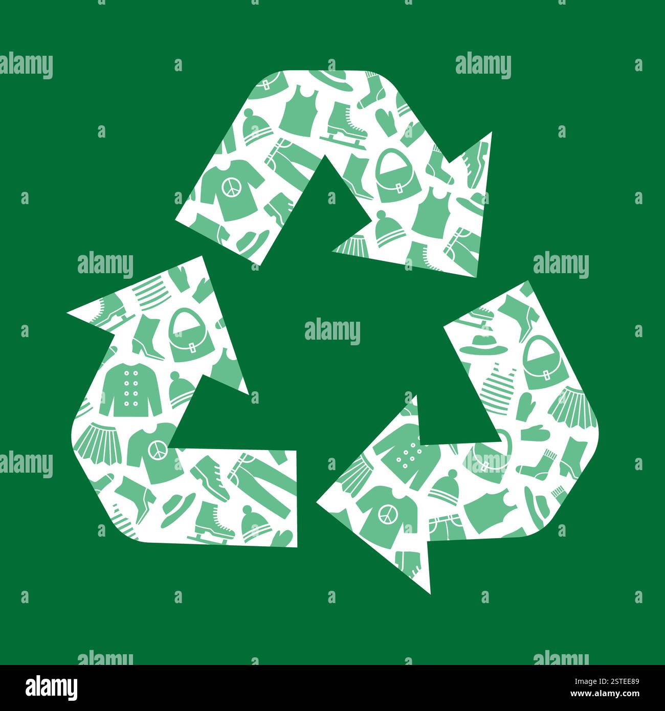 Clothing and textile recycling symbol Stock Photo - Alamy