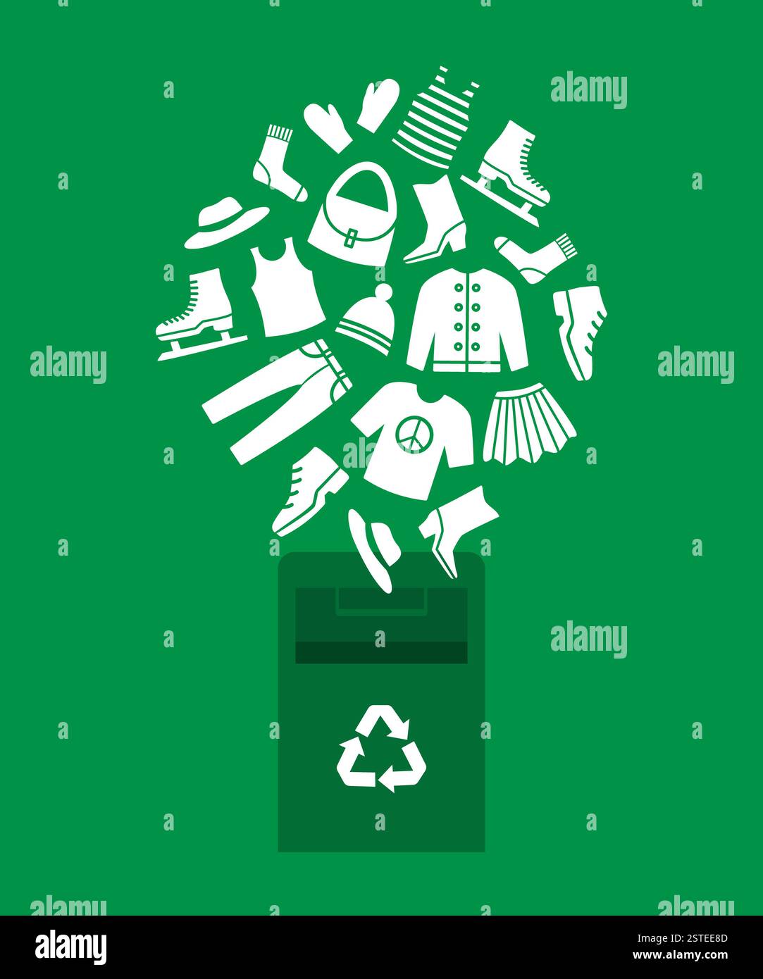 Clothing recycling illustration, textile recycling bin Stock Photo - Alamy