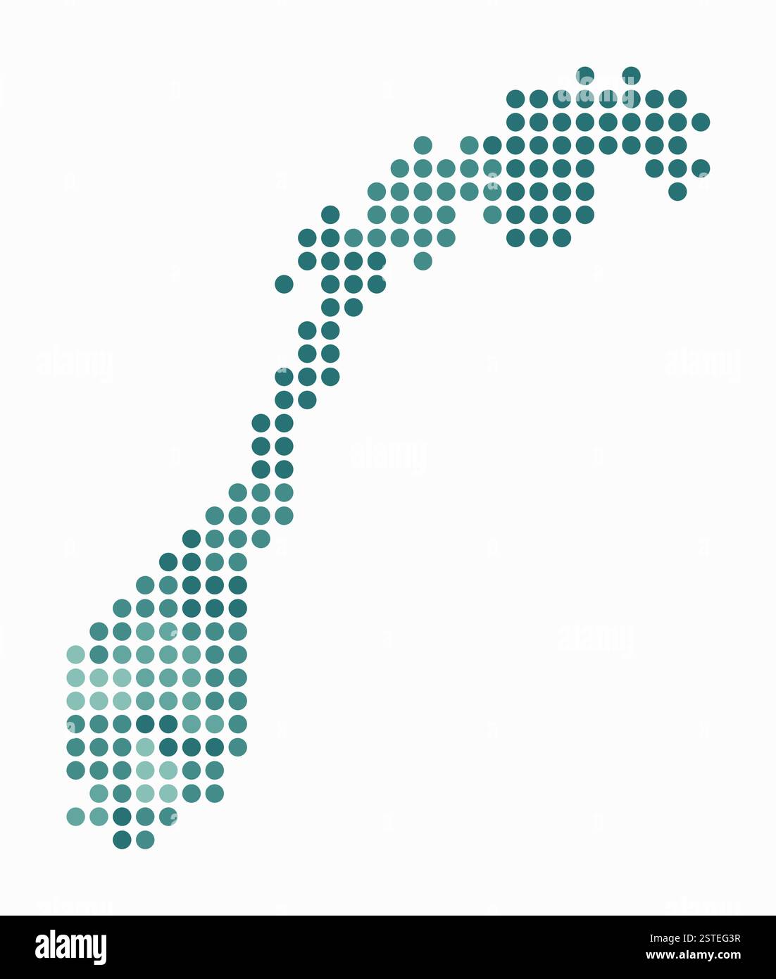 Norway dotted map. Digital style map of the country on white background ...
