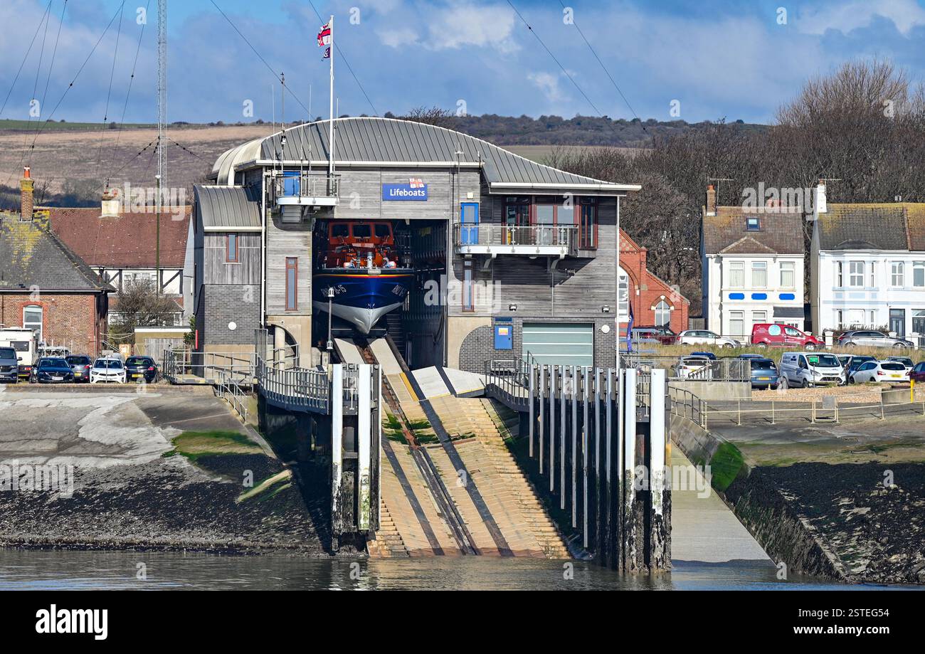 The RNLI Shoreham Harbour lifeboat station near Brighton , Sussex UK ...