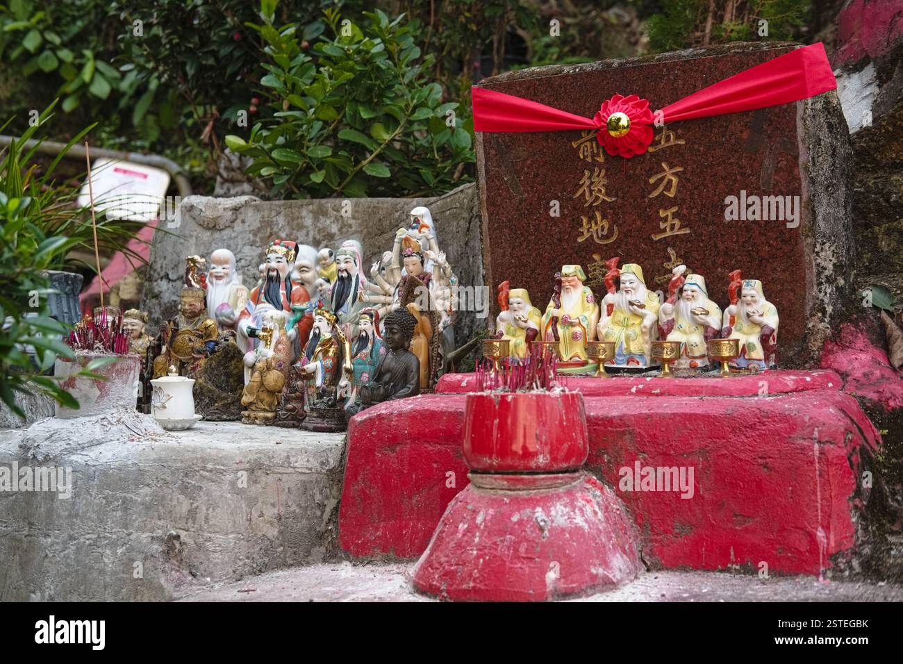 Hong Kong, China. 18th Feb, 2025. Variety of Chinese god statues are ...