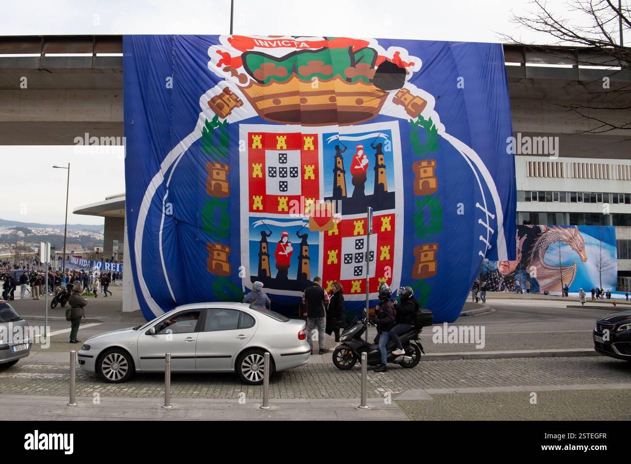 A banner with the FC Porto symbol seen at the Dragão Stadium. Former FC ...