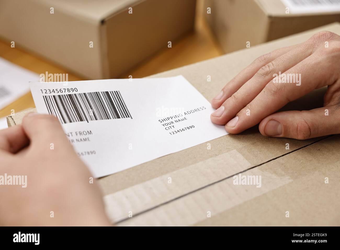 Shipping barcode sticker label hi-res stock photography and images - Alamy
