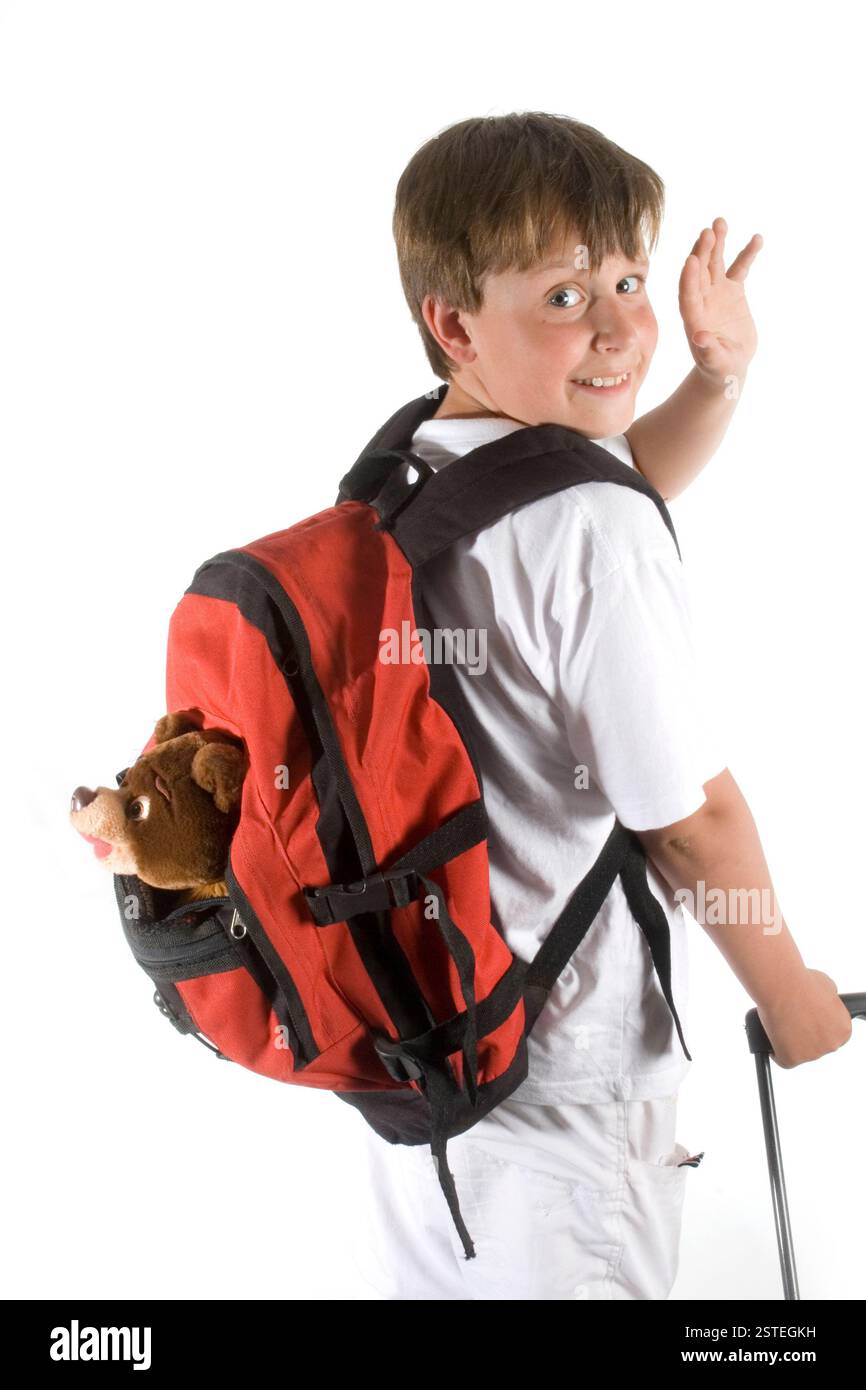 Boy is saying goodbye Stock Photo - Alamy