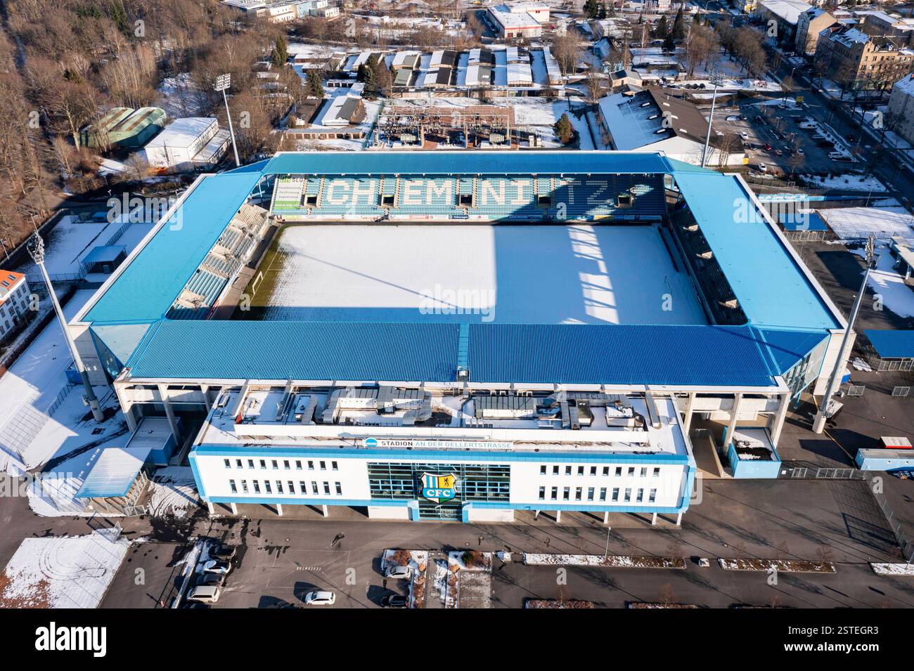 18.05.2025, Das Stadion an der Gellerstraße in Chemnitz. Bild: Das CFC ...