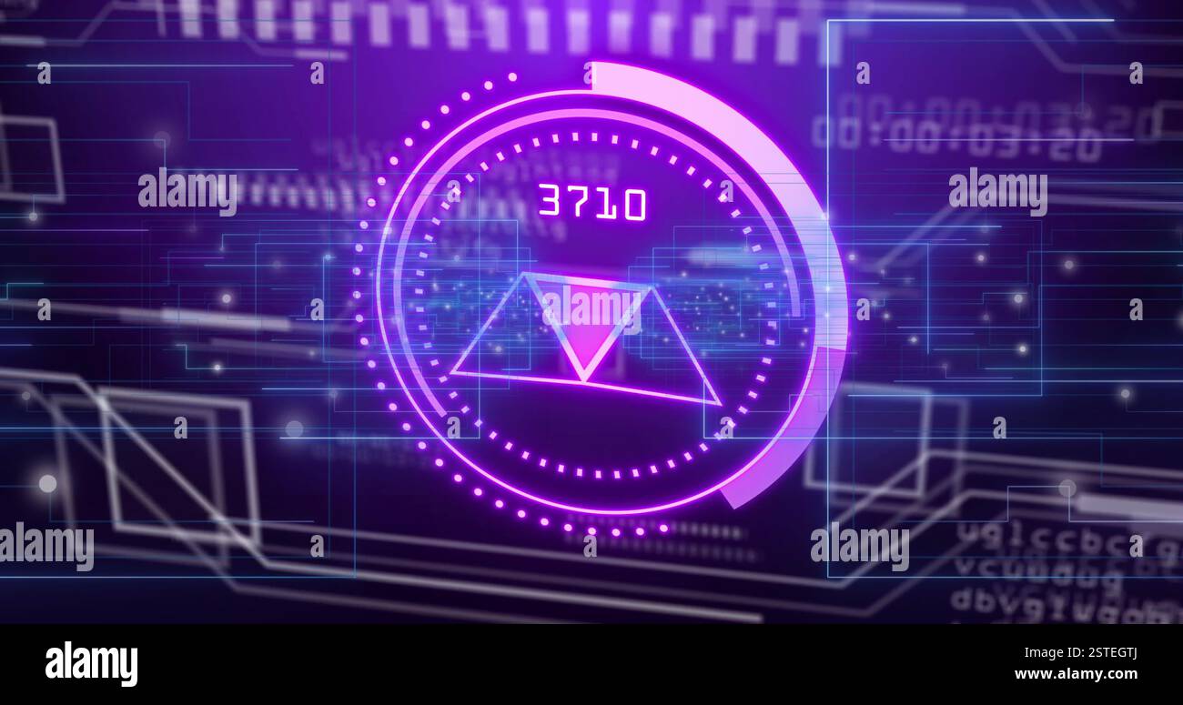 Ethereum symbol and digital data processing image over futuristic ...