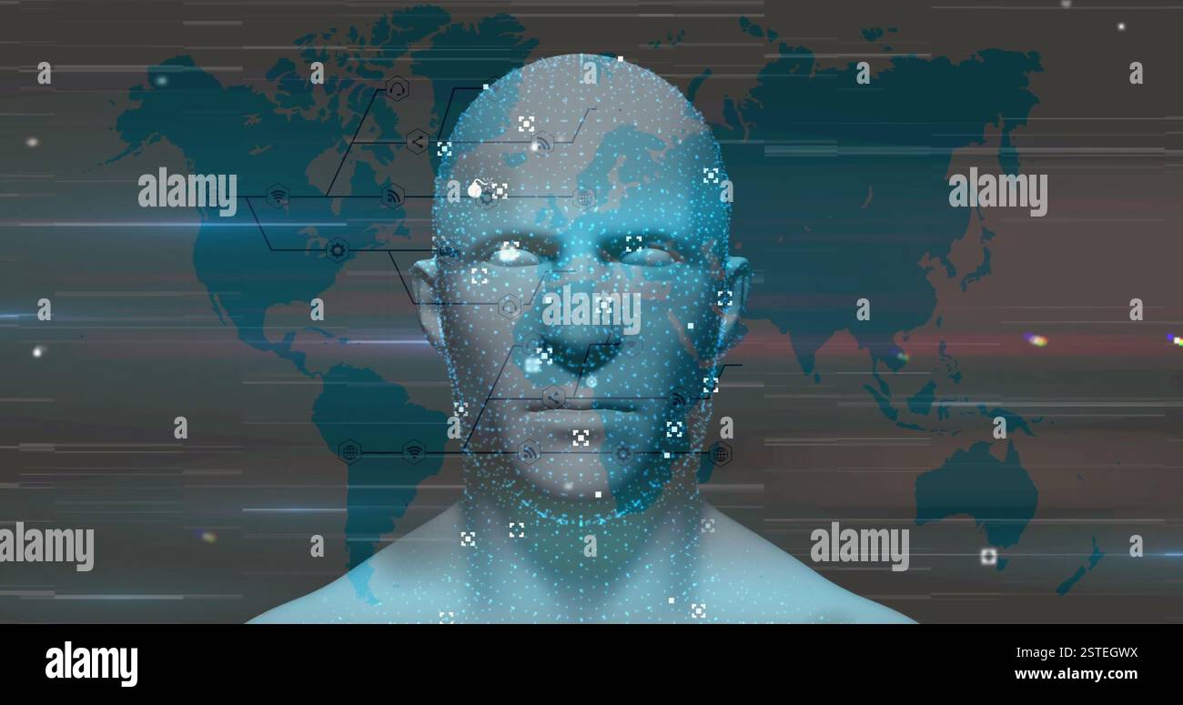 World map data points digital hi-res stock photography and images - Alamy