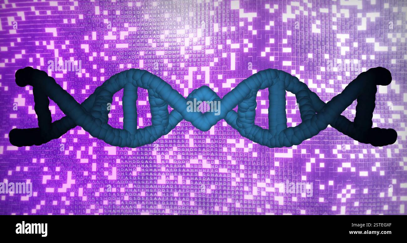 Dna Strand And Binary Coding Scientific Data Processing Image Stock