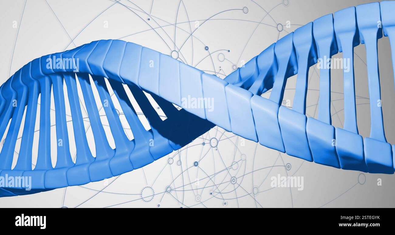 DNA strand image over abstract geometric shapes and lines Stock Photo ...