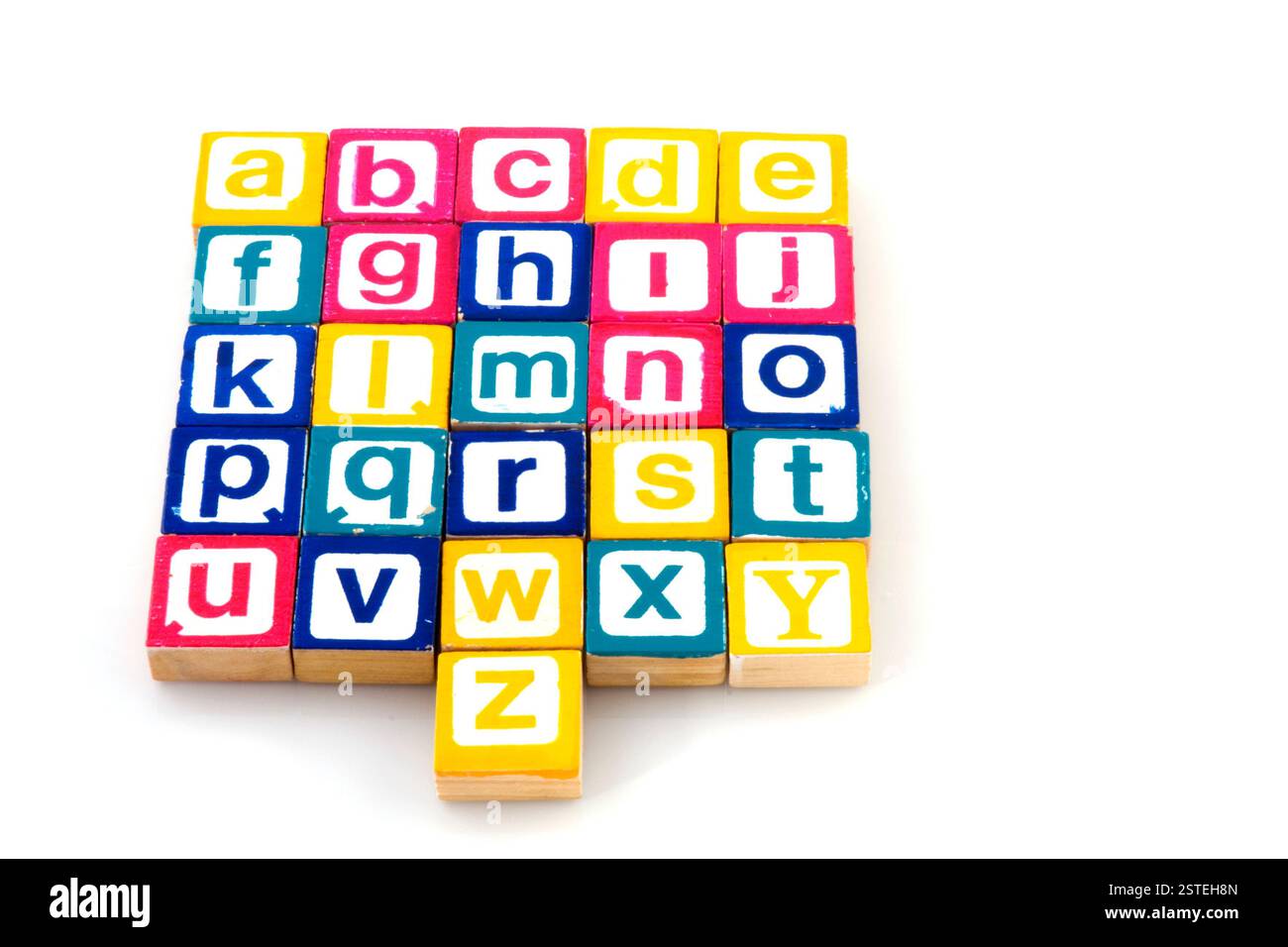 Yellow blue square alphabet hi-res stock photography and images - Alamy